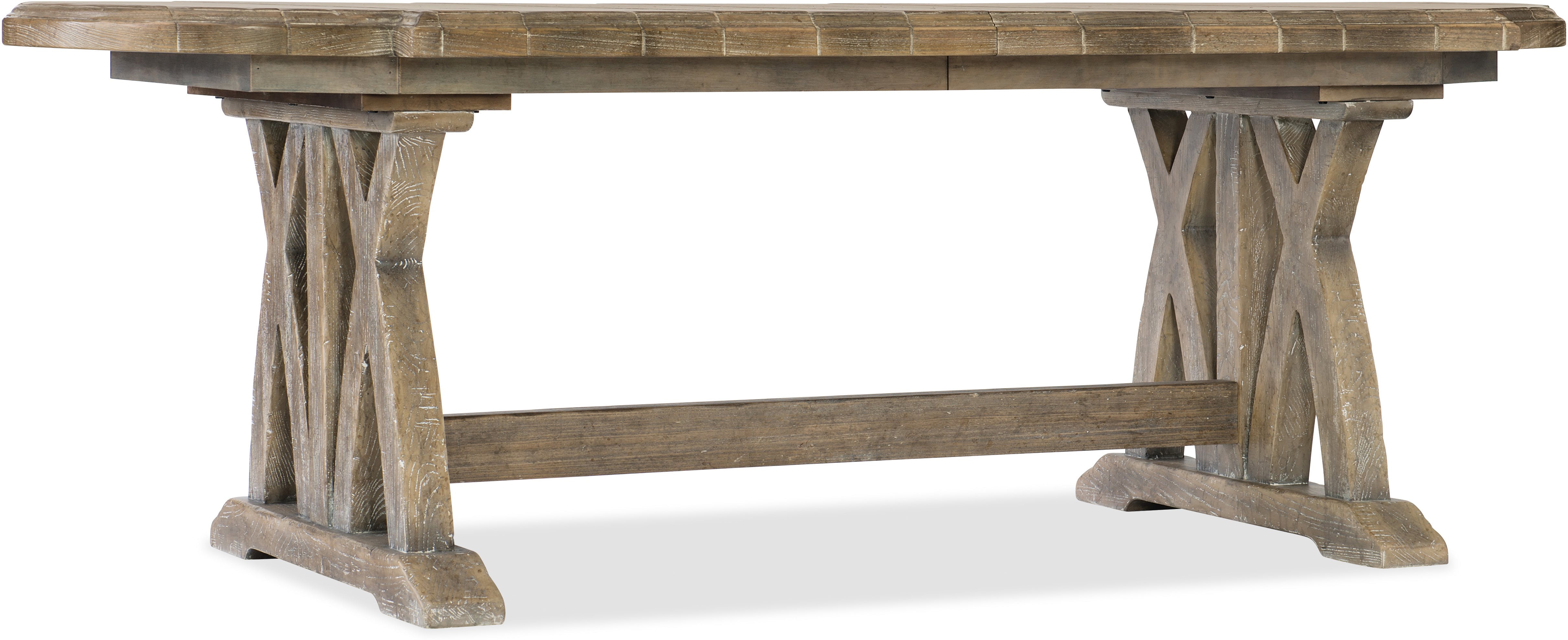 Boheme Colibri 88" Trestle Dining Table with one 20" Leaf - Globe Imports